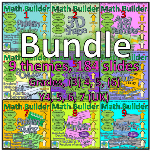 Math Builder Bundle: 9 PowerPoint Presentations to Build and Embed ...
