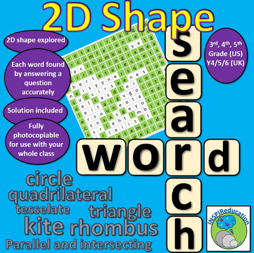 2D Shape Word Search - Solve the questions to find the answers - Amped ...