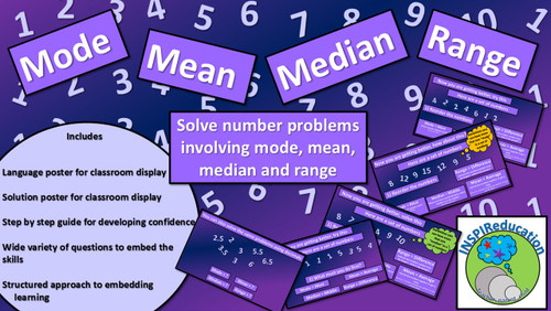 Number: Mode, Mean, Median and Range - Problem Solving - Amped Up Learning