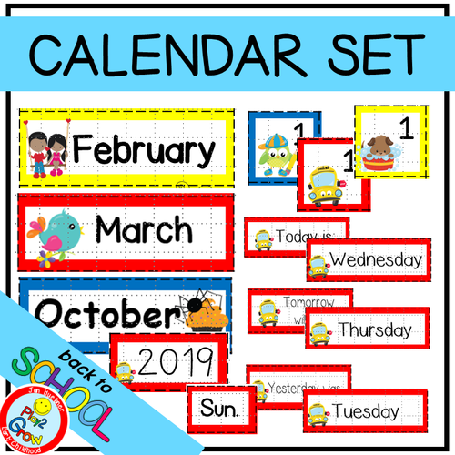 ALL YEAR CALENDAR SET AND LEARNING CENTER - Amped Up Learning