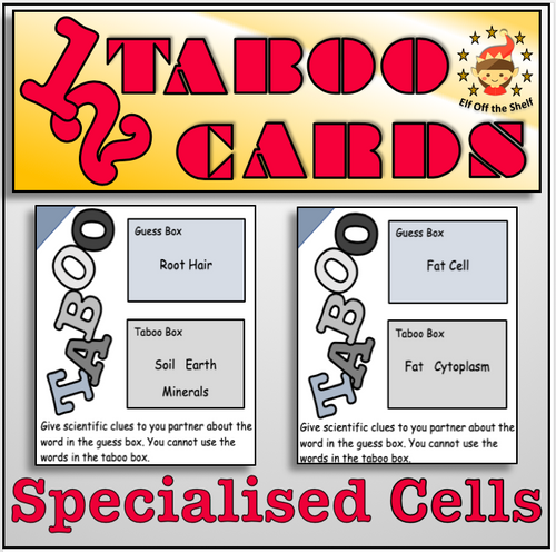 Specialised Cells - Taboo Cards - Amped Up Learning