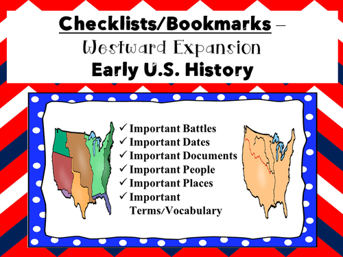 Checklists/Bookmarks-Westward Expansion - Amped Up Learning