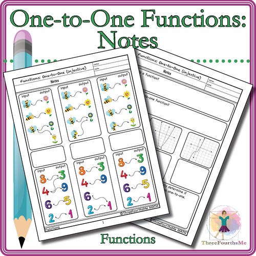 One-to-One Functions Scaffolded Notes - Amped Up Learning