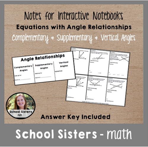 Angle Relationships Notes for Interactive Notebooks - Amped Up Learning