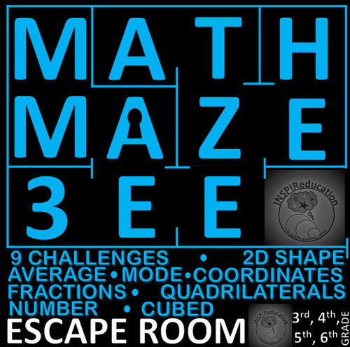 Math Escape Room - Math Maze Three - Number and Shape: 9 Challenges ...