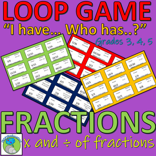 Fractions - Multiplication and Division: "I have...Who has..?" Card ...