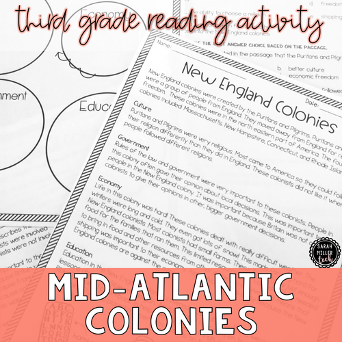 Mid-Atlantic Colonies | Reading Activity Packet - Amped Up Learning