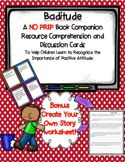 Baditude by Julia Cook Story Extension Activity and Worksheet - Amped ...