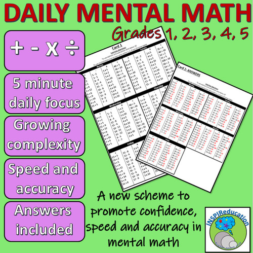 Daily Mental Math Challenge - Four Operations, over 1000 questions ...