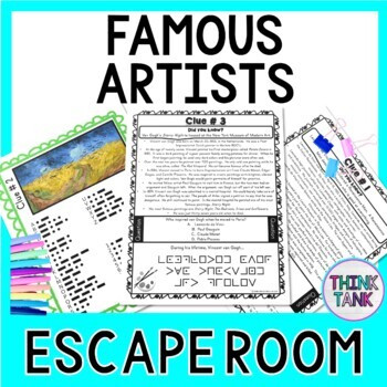 Famous Artists ESCAPE ROOM: da Vinci, Matisse, Kandinsky, van Gogh ...