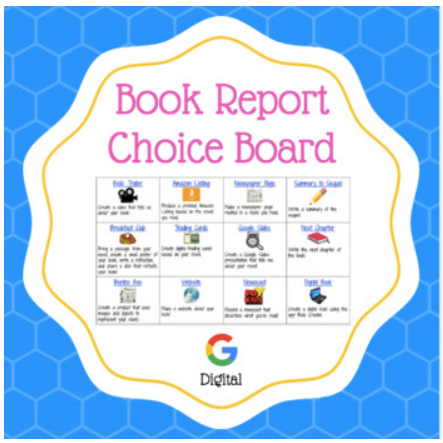 Digital Book Report Choice Board - Amped Up Learning