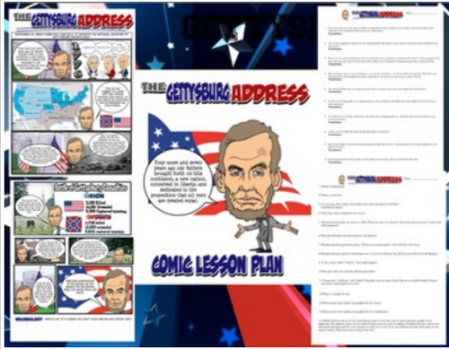 Gettysburg Address Abraham Lincoln Comic - Amped Up Learning