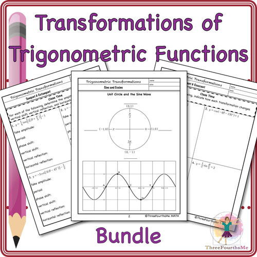 Transformation of Trigonometric Functions BUNDLE - Amped Up Learning