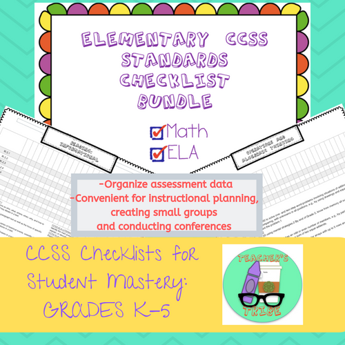 K-5th CCSS Checklist for Student Mastery BUNDLE - Amped Up Learning