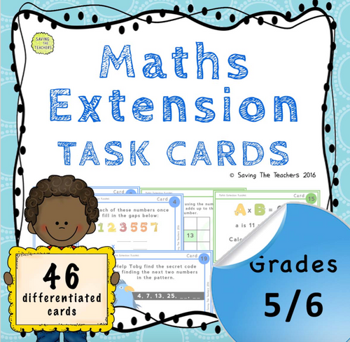 Maths Early Finishers Task Cards: Grades 5 and 6 - Amped Up Learning