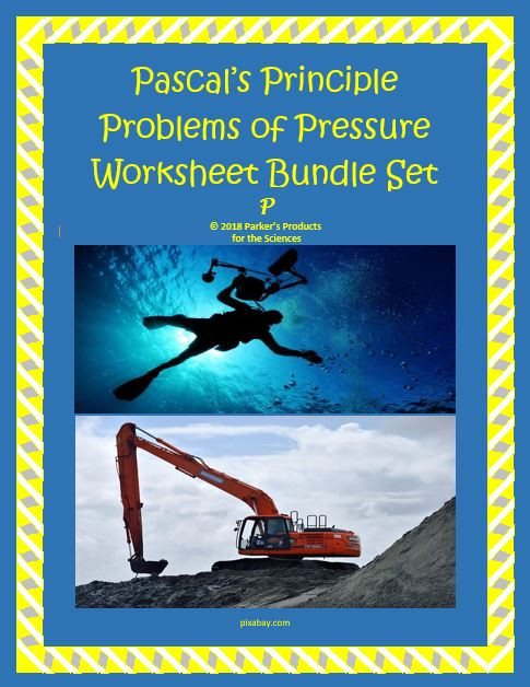 Pascal's Principle Problems of Pressure Worksheet Bundle Set - Amped Up ...