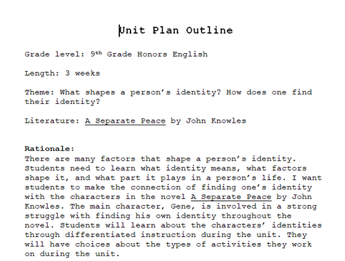 A Separate Peace- Unit Lesson Plans - Amped Up Learning