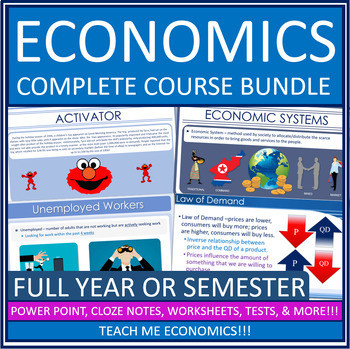 Complete Set of Economics Powerpoints Worksheets and Guided Note ...