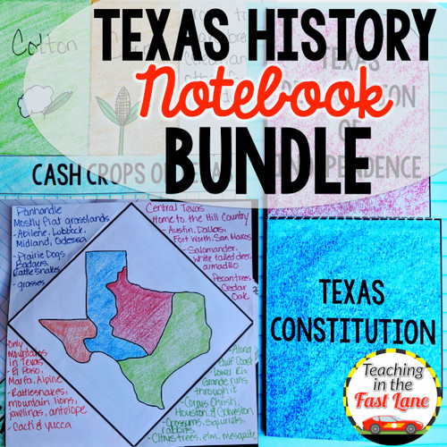 Texas History Interactive Notebook Bundle - 4th Grade - Amped Up Learning