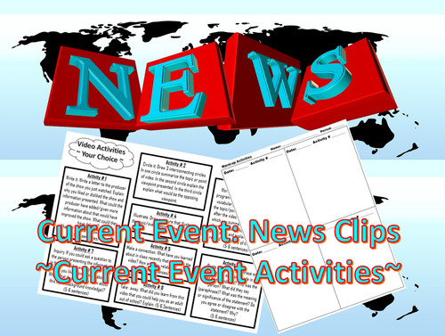 Current Event: News Clips ~Current Event Activities~ - Amped Up Learning
