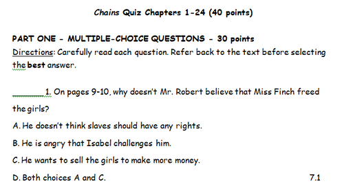 Chains by Anderson Quiz - Amped Up Learning
