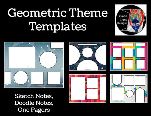 Templates: Sketch Notes, Doodle Notes, One Pagers (Geometric Theme ...