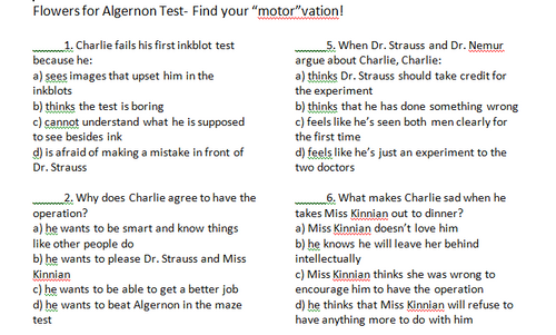 Flowers for Algernon- Test - Amped Up Learning