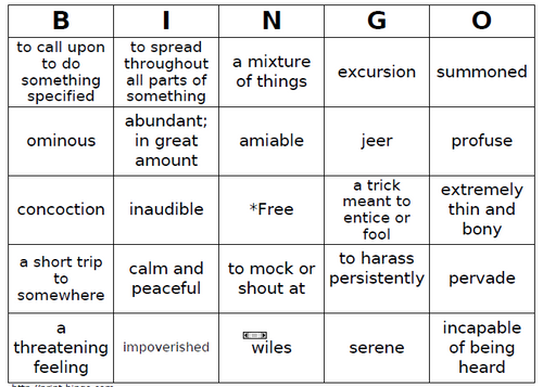 Messenger Vocabulary BINGO - Amped Up Learning