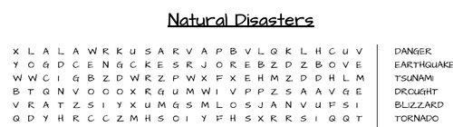 Natural Disasters- Word Search - Amped Up Learning