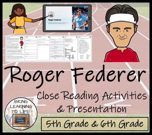 Roger Federer Close Reading Comprehension Activities | 5th Grade & 6th ...