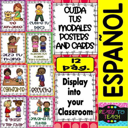 Cuida tus Modales (8 Posters and 8 Cards) - Amped Up Learning