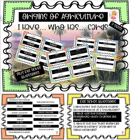 Origins of Agriculture- I have... Who has: The Agricultural Revolution ...