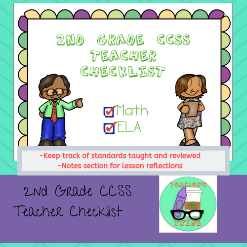 CCSS 2nd Grade Standards Teacher Checklist - Amped Up Learning