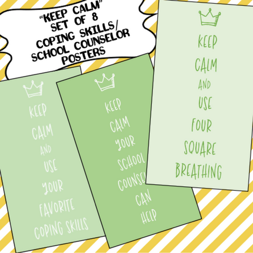 KEEP CALM Poster Set (School Counselor Posters) - Amped Up Learning