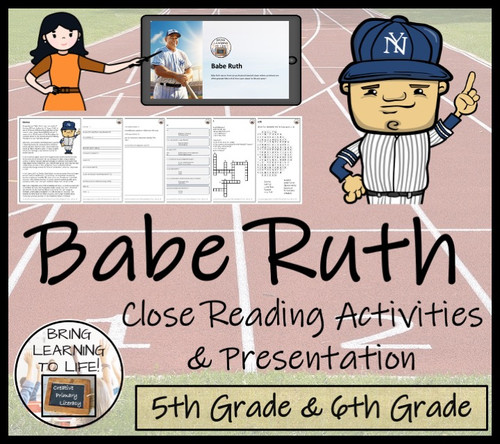 Babe Ruth Close Reading Comprehension Activities | 5th Grade & 6th ...