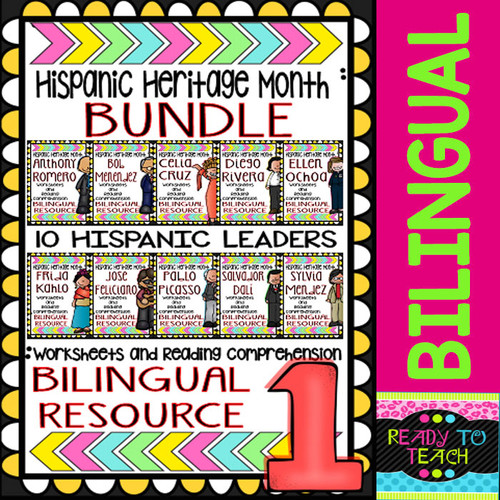 Hispanic Heritage Month - Bundle 1 - Worksheets and Readings (Bilingual ...