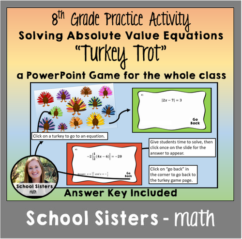 Absolute Value Equations Turkey Trot - Amped Up Learning