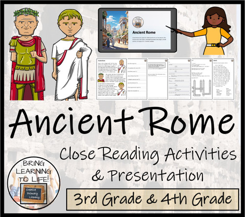 Ancient Rome Close Reading Comprehension Activities | 3rd Grade & 4th ...