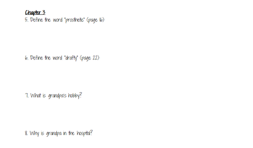 Stand Tall by Joan Bauer- Guided Reading Questions