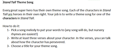 Stand Tall by Joan Bauer- Theme Song - Amped Up Learning