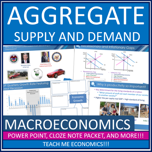 Aggregate Supply & Demand PowerPoint, Guided Note Packet, Test and Quiz ...