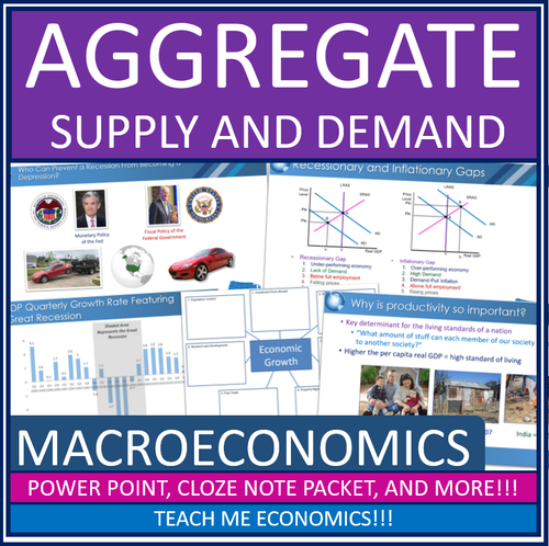 Aggregate Supply and Demand Power Point and Guided Note Packet - Amped ...