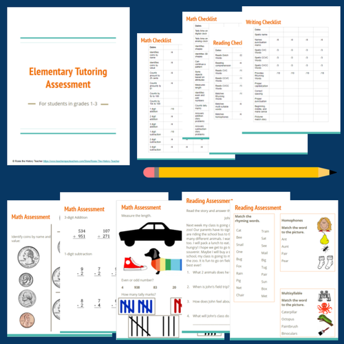 Elementary ELA and Math Skills Tutoring Assessment - Amped Up Learning