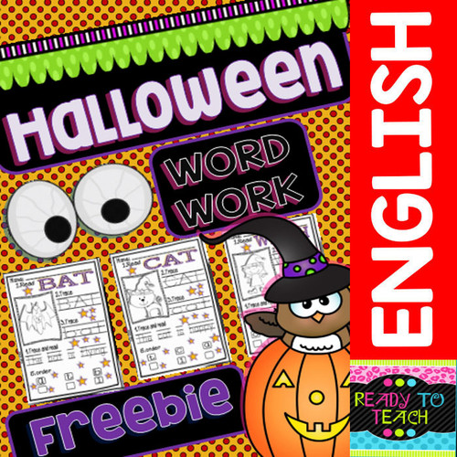 Halloween Free Word Work Mini-Set for Little Kids - FREE - Amped Up ...