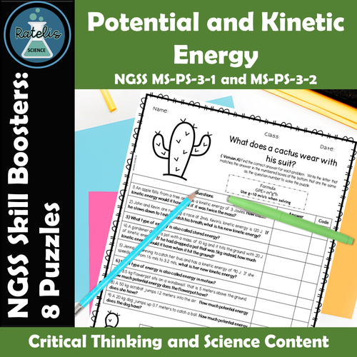 Potential and Kinetic Energy Science Review Puzzles NGSS Skill Boosters ...