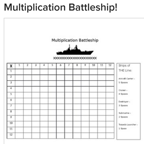 Multiplication Battleship - Amped Up Learning