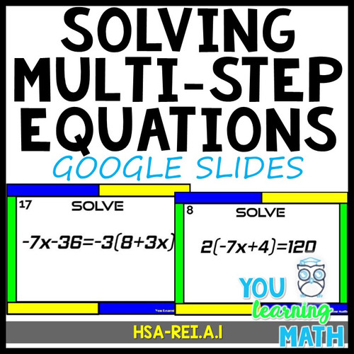 Solving Multi-Step Equations: GOOGLE Slides- 30 Problems - Amped Up ...