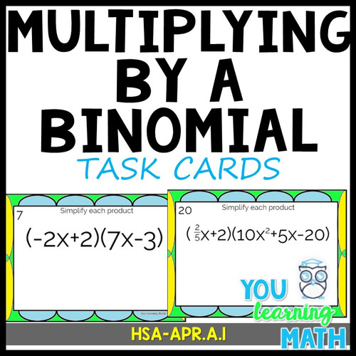 Multiplying by a Binomial- 20 Task Cards - Amped Up Learning