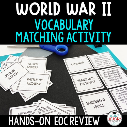 World War II WWII Vocabulary Review Matching EOC Review - Amped Up Learning