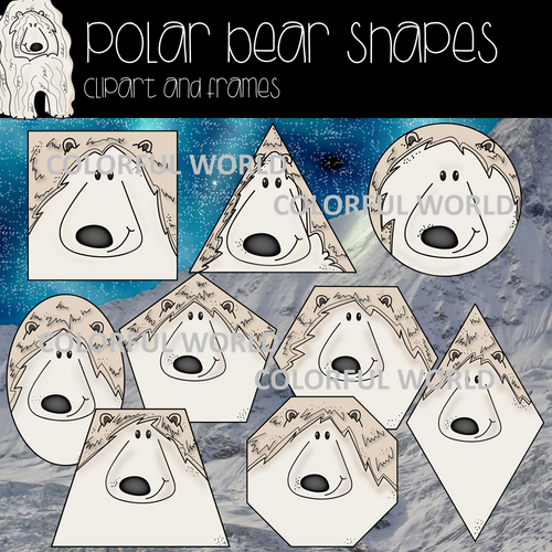 Polar bear shapes clipart - Amped Up Learning